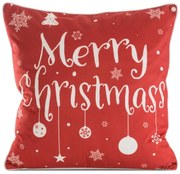 Vánoční povlak na polštář 45x45 Chp 121 červený bílý Merry Christmas velvet PŚ 23 Eurofirany