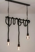Závěsné designové svítidlo nad stůl Rope Industry Bulb 3 Nero