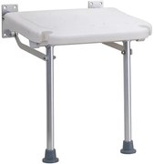 Bemeta Design HELP: Sprchové sedátko, sklopné, s nohou, hliník, mat, bílý plast - 353125033