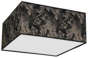 Stropní svítidlo Satino Square, 1x černé/zlaté textilní stínítko, (bílé plexisklo), (40 cm)
