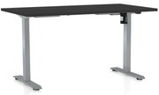 Výškově nastavitelný stůl OfficeTech A, 120 x 80 cm, šedá podnož, černá