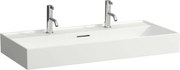 Laufen Kartell - Dvojumyvadlo 100x46 cm, s přepadem, 2 otvory pro baterii, LCC, bílá H810337A001071