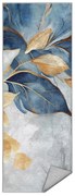 Pratelný běhoun v modré a zlaté barvě 80x200 cm Golden Leaves – Mila Home