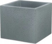 Šedý čtvercový květináč jako betonový Scheurich C-Cube Stony Grey 40