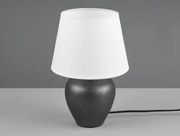 Stolní lampa Abby, antický nikl/bílá látka