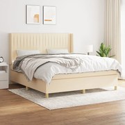 Box spring postel s matrací krémová 180x200 cm textil 3132174
