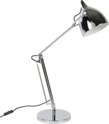 Kovová stolní lampa s ohybatelnou konstrukcí ve stříbrné barvě s kovovým stínidlem (výška 37 cm) Reader – Zuiver