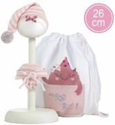 Llorens m26-314 obleček pro panenku miminko new born velikosti 26 cm s doplňky