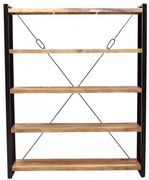 Indický nábytek - Knihovna Retro 140x200x35 z indického masivu mango Mango natural