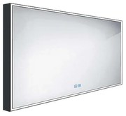 Nimco Zrcadla - Zrcadlo s LED osvětlením, 120x70 cm, dotykový senzor, černá ZPC 13006VX-90