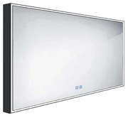 Nimco - Zrcadlo s LED osvětlením, 120x70 cm, dotykový senzor, černá ZPC 13006VX-90