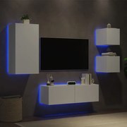 4dílná obývací stěna s LED osvětlením bílá 3216881