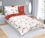Bellatex Povlečení MIKROFLANEL 140x200, 70x90 cm Vločka Terrakota,Bílá