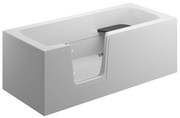 Vana s dvířky Polimat VOVO 150x75 s bílým čelním krycím panelem + vanový sifon automat s přepadem VABPS-ZU 70