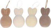 Set 4ks přírodní velikonoční vejce s oušky Egg Easter Flock - Ø 8*14 cm
