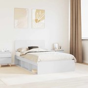 Rám postele s čelo Bílá 120 x 200 cm Masivní borové dřevo 3412096