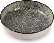 Černý/krémový hluboký talíř z kameniny ø 18,5 cm Gravel – ONA