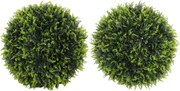 HOMCOM Sada 2 umělých cedrů, 45 cm pokojová rostlina, umělá rostlina, dekorativní rostlina, dekorativní rostliny pro dům, kancelář, chodbu, zahradu, …