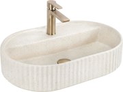 Rea Marcela Vanilla, umyvadlo na desku 600×370×135 mm, béžová matná, REA-U3520
