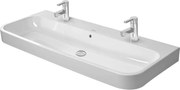 Duravit Happy D.2 - Dvojumyvadlo 120x51 cm, s přepadem, 2 otvory pro baterie, bílá 2318120026