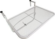 Outsunny Závěsný Stůl na Balkon 3 Úrovně Nastavitelný Závěsný Stůl z Kovového Materiálu Odolný Vůči Počasí, Boční Stůl pro Balkonový Zábradlí 60 x 56,