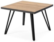 Černý/přírodní konferenční stolek s deskou v dubovém dekoru 60x60 cm Sindi – Marckeric