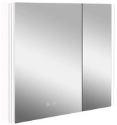 kielle Arkas I - Zrcadlová skříňka s LED osvětlením, vyhříváním a USB portem, 80x70x13 cm, bílá 50111810