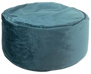 Petrolejový sametový pouf / sedák na zem - Ø 60*30cm