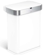 Simplehuman - Bezdotykový odpadkový koš 58 l, s kapsou na sáčky, bílá ST2049