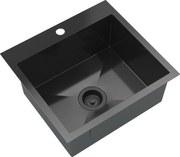 Gamma Gamma, 1-komorový ocelový dřez 480x450x210 mm, černá, GMA-S4845-BK