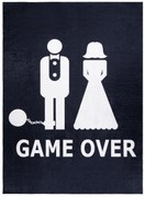 Dywany Łuszczów, Kusový koberec Bambino 2104 Game Over black, 120x170, černobílá, chodba / předsíň