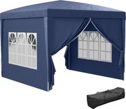 Pavilon Outsunny 3x3m, Voděodolný a Stabilní Zimní Stan s Rychlým Sestavením, UV Ochrana 50+, Skládací Párty Stan s 4 Bočními Stěnami pro Zahradu, Mod