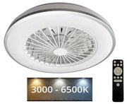 NEDES LED Stropní svítidlo s ventilátorem OPAL LED/48W/230V + dálkové ovládání LCL6343