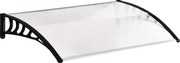 Stříška nad vchodové dveře Outsunny 90 x 150 cm z polykarbonátu, sklonová oblouková stříška s UV ochranou, ochrana proti slunci a dešti pro venkovní p