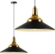 Toolight Toolight, závěsné kovové stropní svítidlo 1xE27 APP292-1CP, černá matná-zlatá, OSW-00863