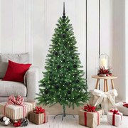Vánoční stromeček s 150 LED diodami s stojanem Zelená 150 cm PE 3396319