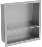 Mexen X-Wall-R nástěnná polička s límcem a poličkou 30 x 30 cm, inox - 1910303010S