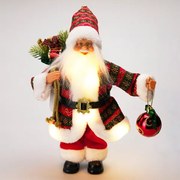 Santa Claus ve vzorovaném oblečení s LED 30 cm