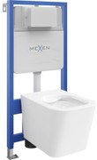 Mexen sada podomítková WC rám Fenix Slim s WC mísou Teo, bílý lesk - 6103385XX00