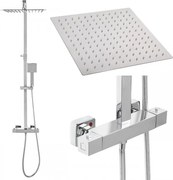Erga Goba, sprchová sada s termostatickou baterií, dešťová sprcha 30x30cm, chromová, ERG-YKA-BP.GOBA-THERM-30-CHR