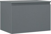 Mexen Rivel, koupelnová skříňka 70 cm s horní deskou, 1 zásuvka, drážkovaná, grafitová matná, 91A20-07047-1-BFC66