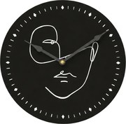 Nástěnné hodiny LINE FACE 29 cm, černé