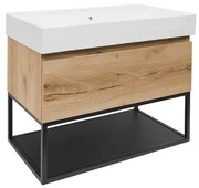 Koupelnová skříňka s umyvadlem SAT B-Way 79x30x45 cm dub BWAY80OAKFU2