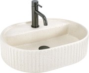 Keramické umyvadlo na desku REA Marcela 50x35,5 béžová mat