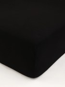 MK Lůžkoviny Jersey prostěradlo s elastanem Deluxe 120 × 200 cm - černé