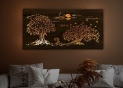 Li-Go "Tři duby" světelný obraz s baterií 120x60cm varianta ovládání: manuál/pohybové čidlo, provedení povrchu: dub