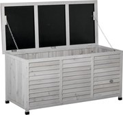 Outsunny zahradní přístřešek na nářadí voděodolný přístřešek z jedlového dřeva odolný velký prostor 127 x 56 x 60 cm šedý | Aosom