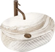 Rea Oktawia Saturn, umyvadlo na desku 500x355x150 mm, imitace kamene, REA-U3529