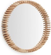 Nástěnné zrcadlo s dřevěným rámem ø 60 cm Polke – Kave Home