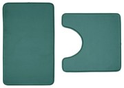 Zelené WC koupelnové předložky v sadě 2 ks z paměťové pěny 50x80 cm Anti-Bacterial – Catherine Lansfield